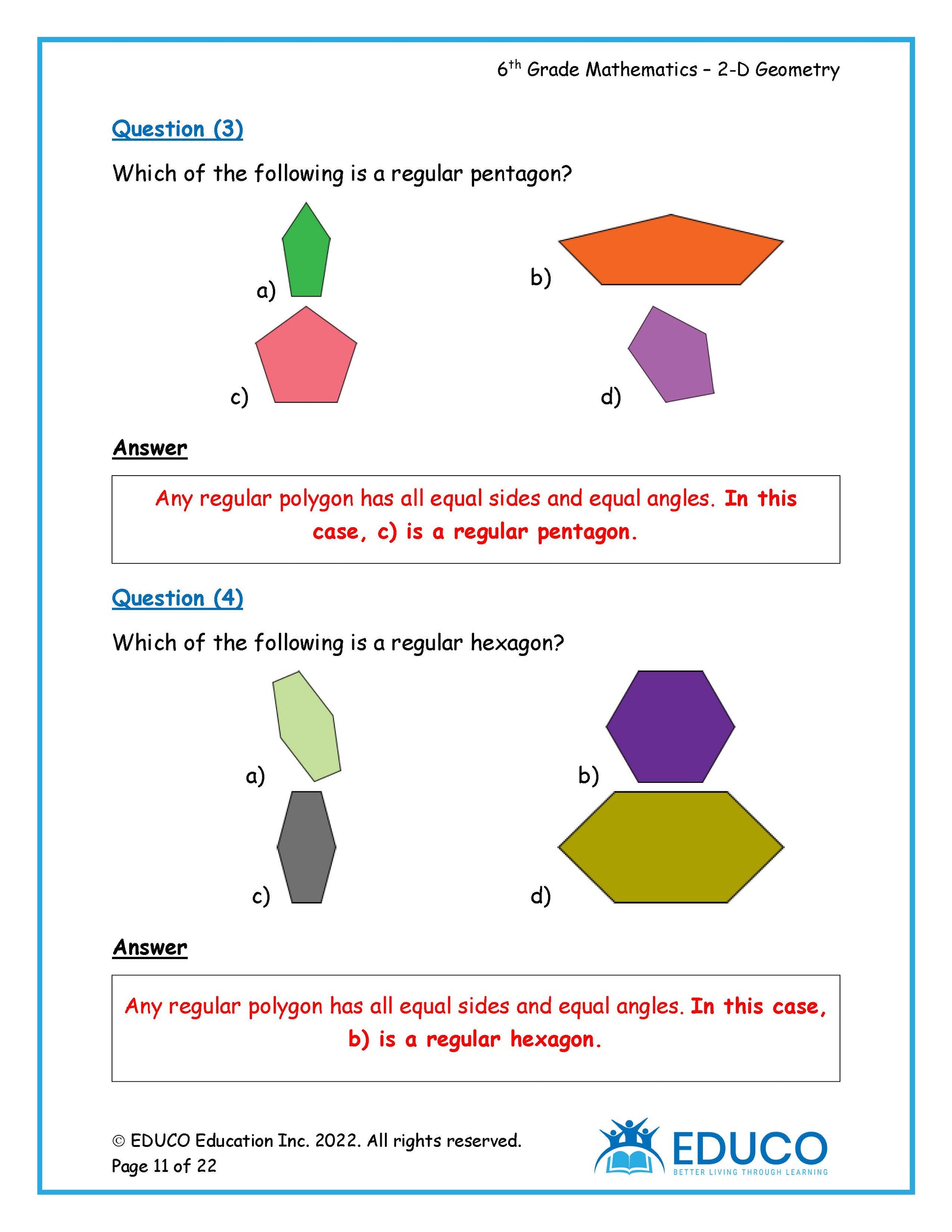 Unit 10: 2D Geometry - Grade 6 Math (Digital Download) – EDUCO Education