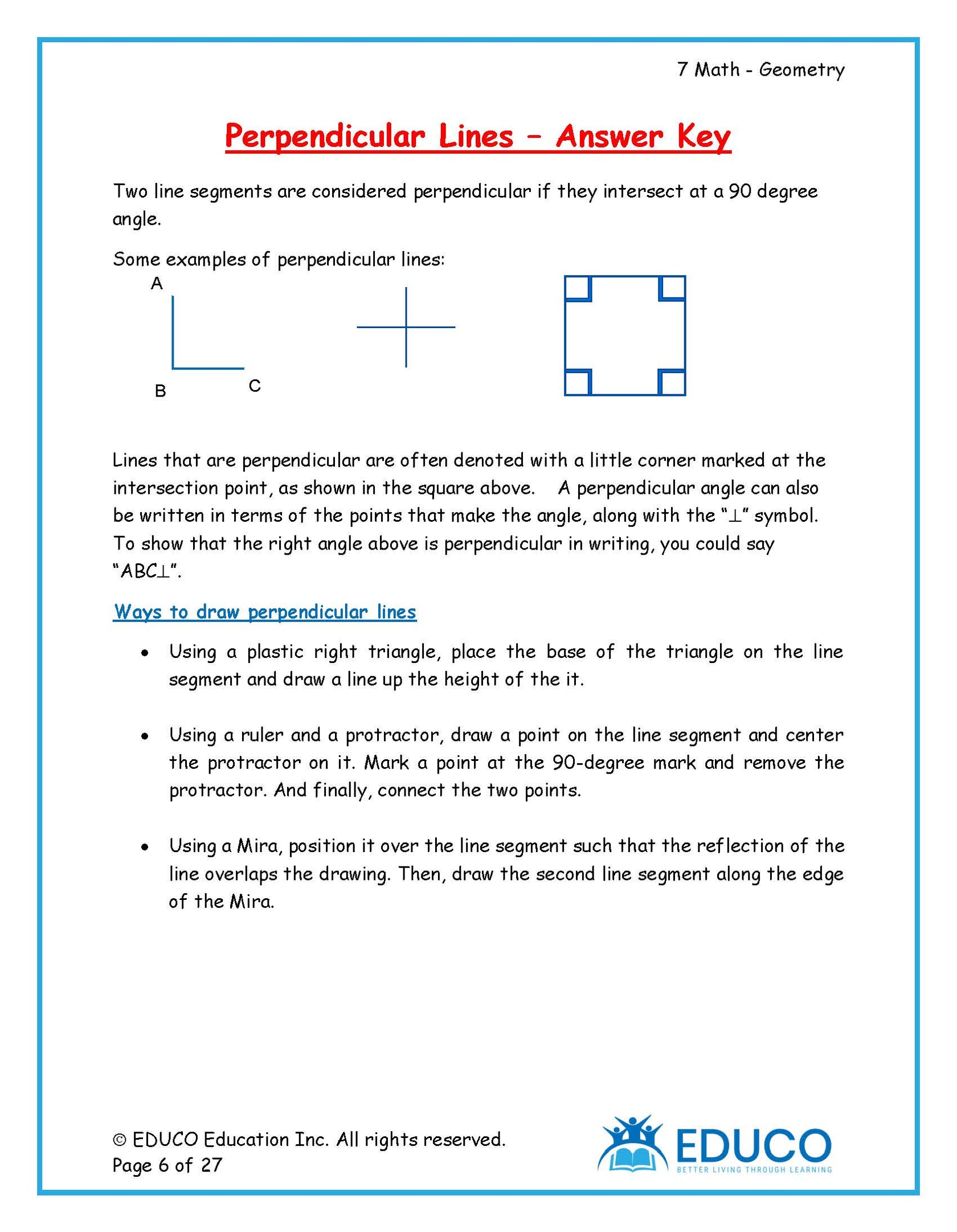 Unit 8: Geometry - Grade 7 Math (Digital Download) – EDUCO Education