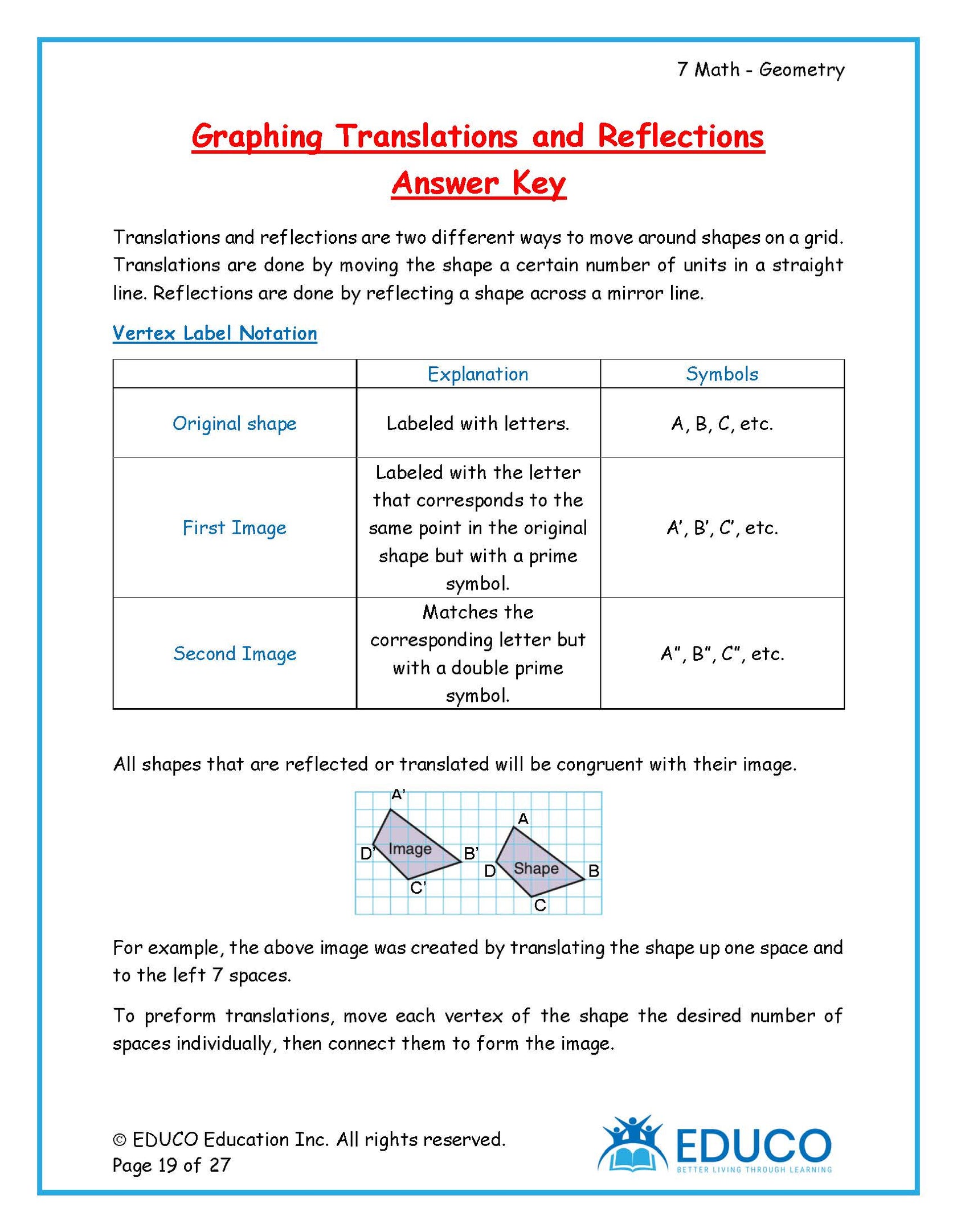 Unit 8: Geometry - Grade 7 Math (Digital Download) – EDUCO Education