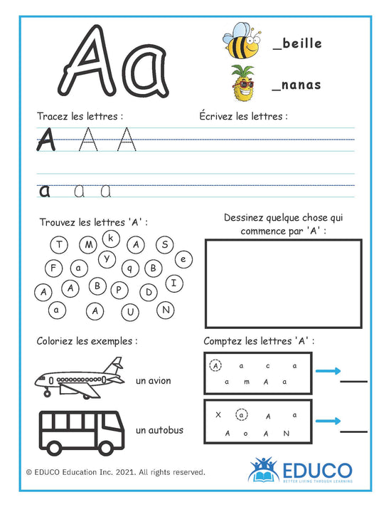 Alphabet Worksheets - French Learning Resources (Digital Download ...