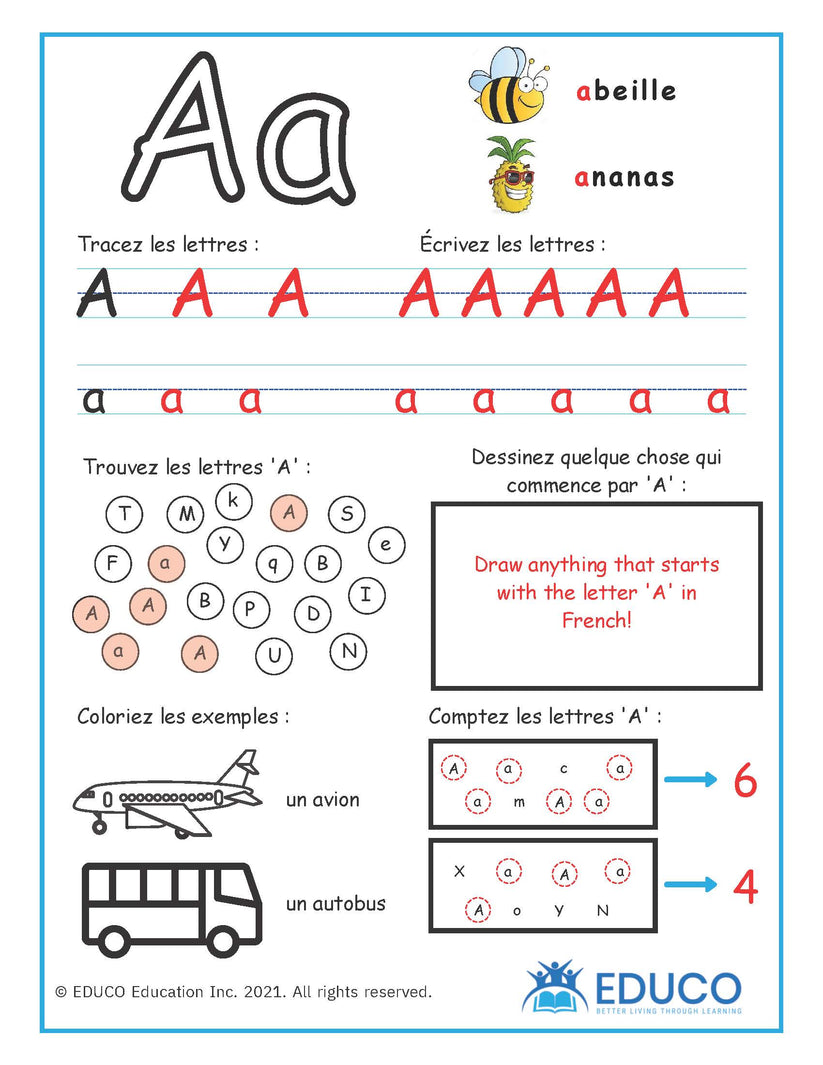 Alphabet Worksheets - French Learning Resources (Digital Download ...