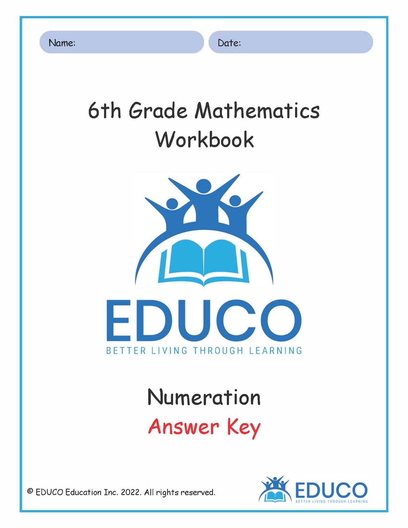 Unit 1: Numeration - Grade 6 Math (Digital Download) – EDUCO Education