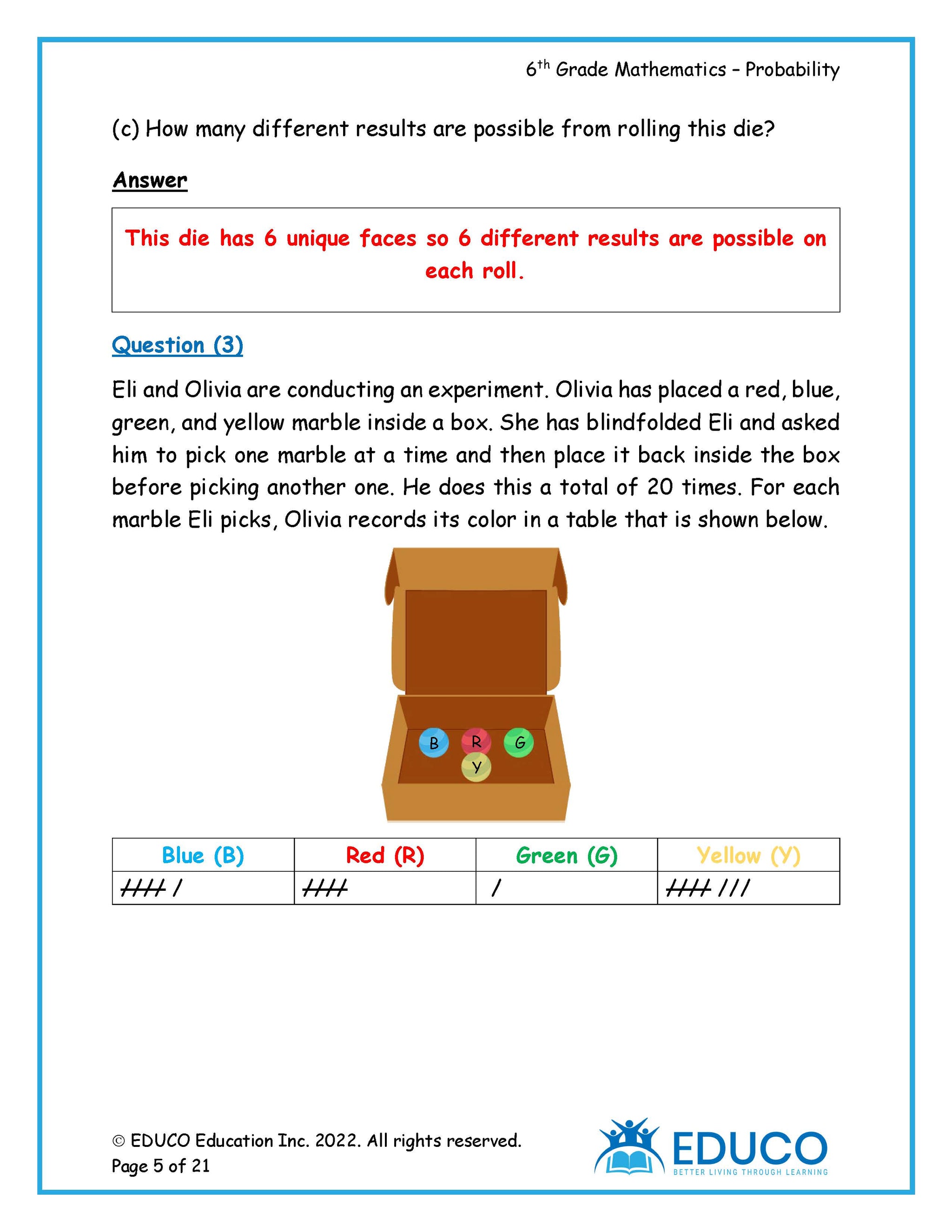 Unit 11: Probability - Grade 6 Math (Digital Download) – EDUCO Education