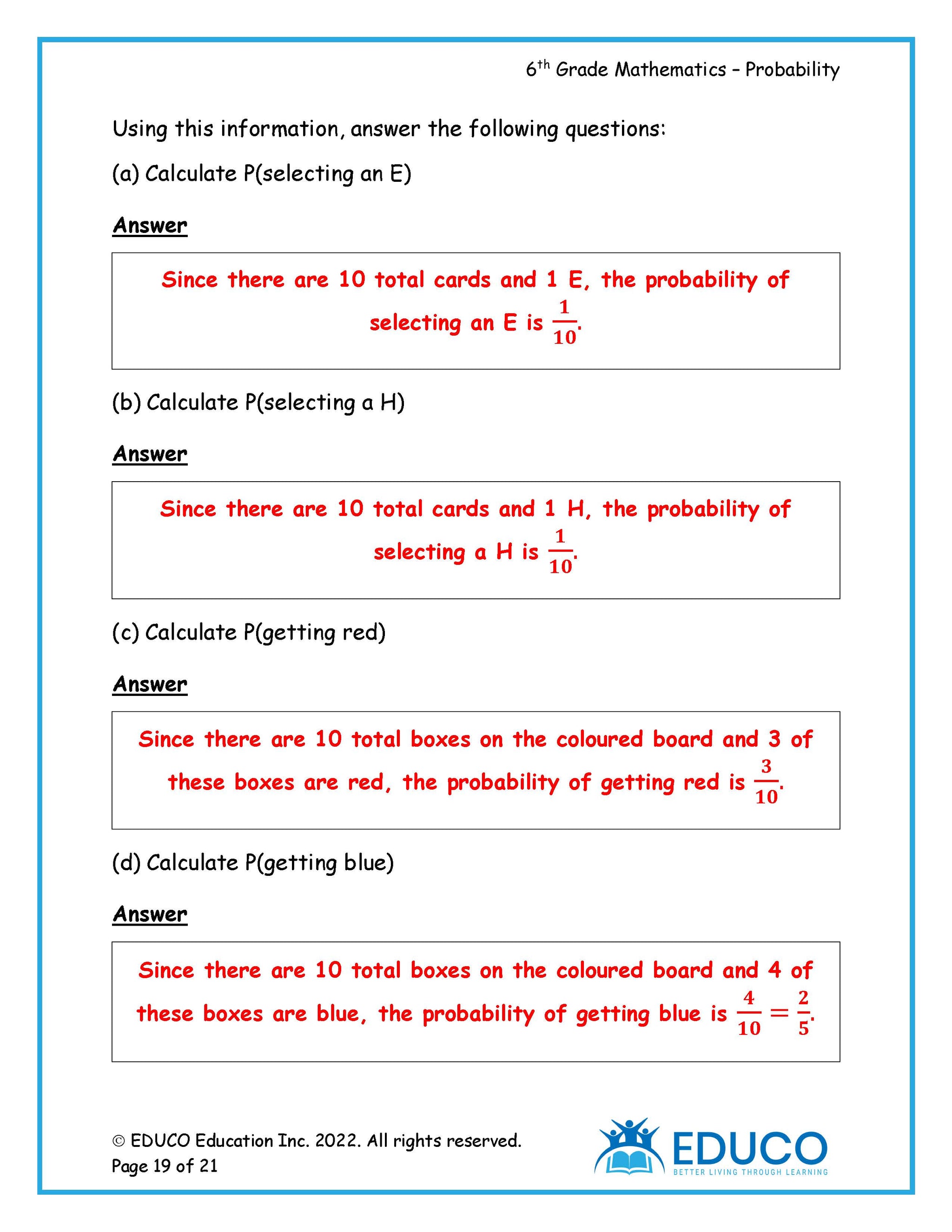 Unit 11: Probability - Grade 6 Math (Digital Download) – EDUCO Education