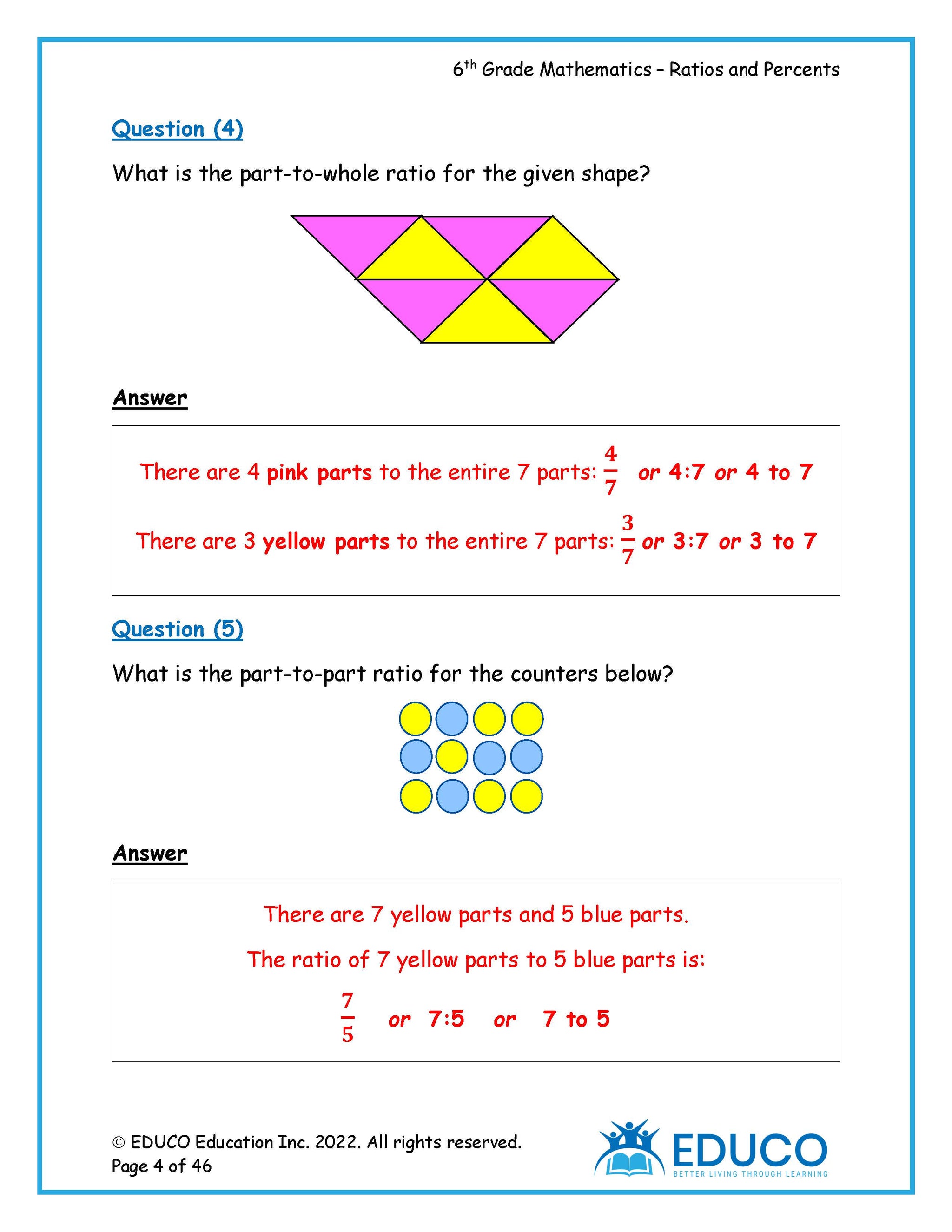 Unit 6: Ratio and Percent - Grade 6 Math (Digital Download) – EDUCO ...